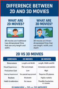 Difference Between 2D and 3D Movies | Comparison, Examples
