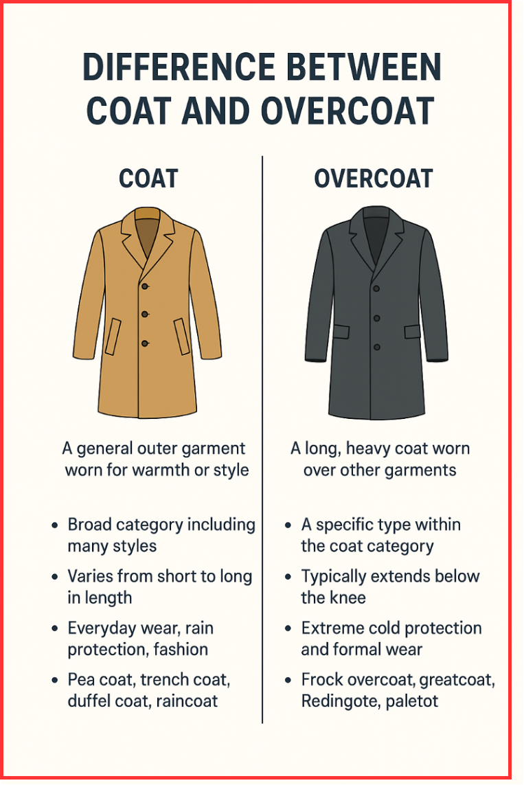 Difference Between Coat and Overcoat | Key Comparison, Types