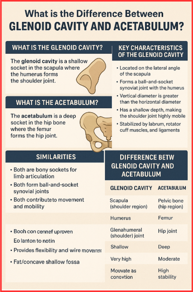 Difference Between Glenoid Cavity and Acetabulum | Definition
